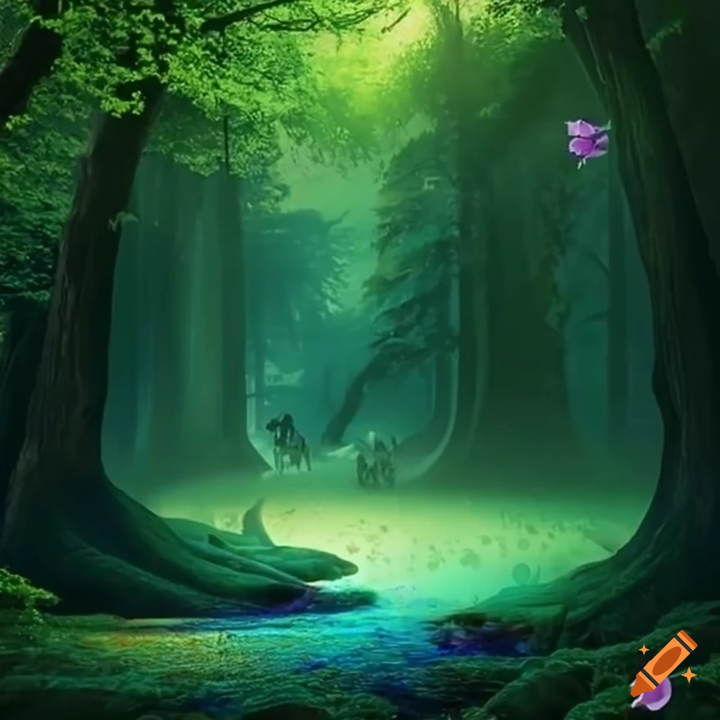 Enchanted forest on Craiyon