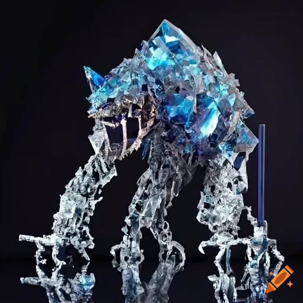 Mechanical beast made of crystals on Craiyon