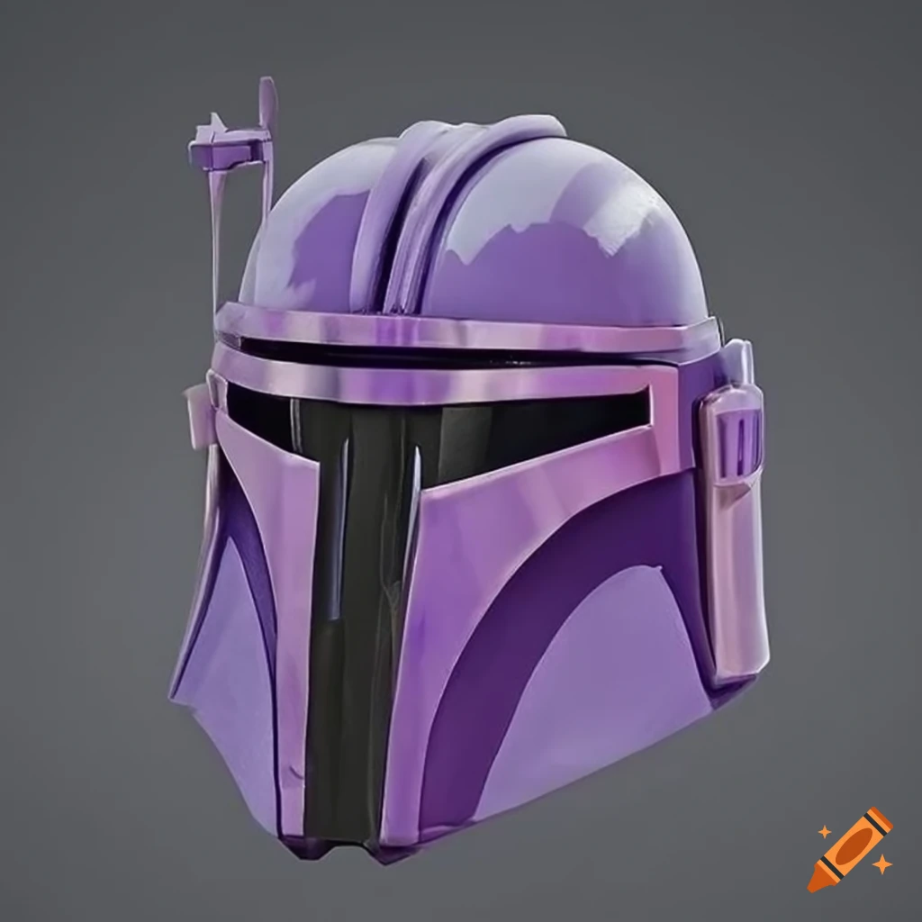 Solid purple mandalorian helmet on Craiyon