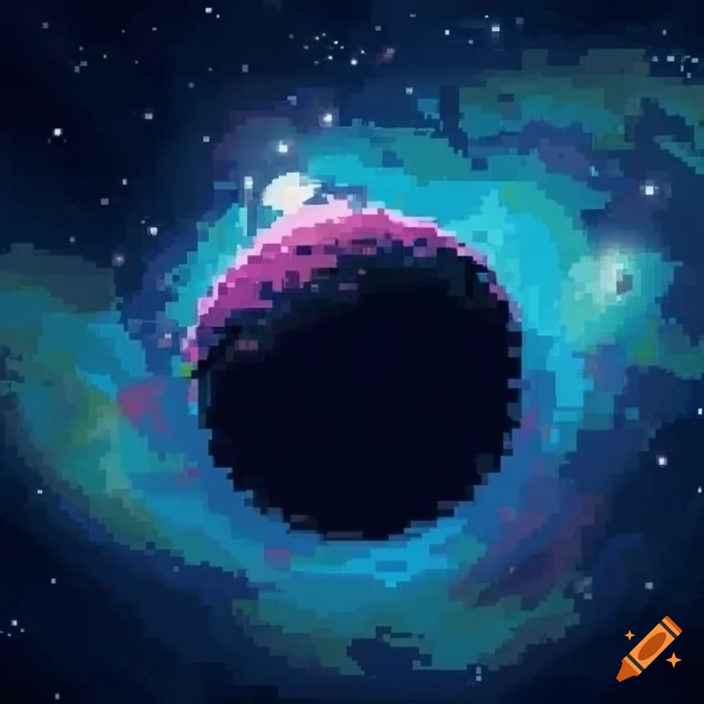 Pixel art deep space background on Craiyon