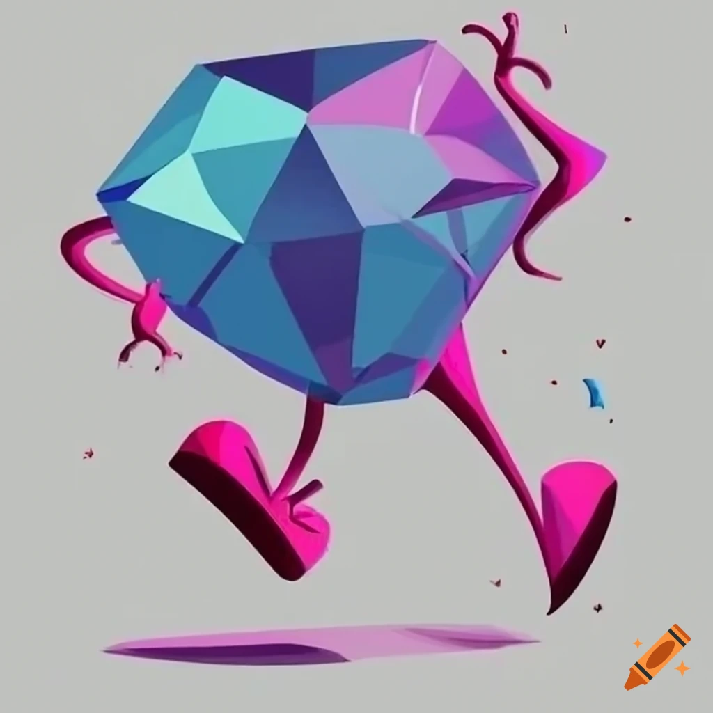 Cartoon diamond dancing on Craiyon