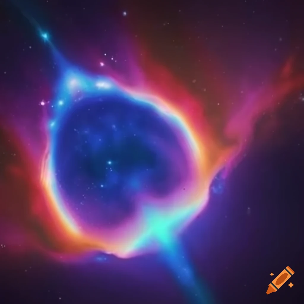 Colorful quasar in the vastness of the universe on Craiyon