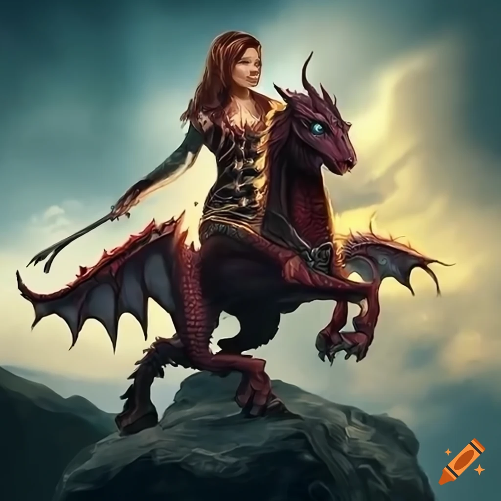 Dragon riding a horse on Craiyon