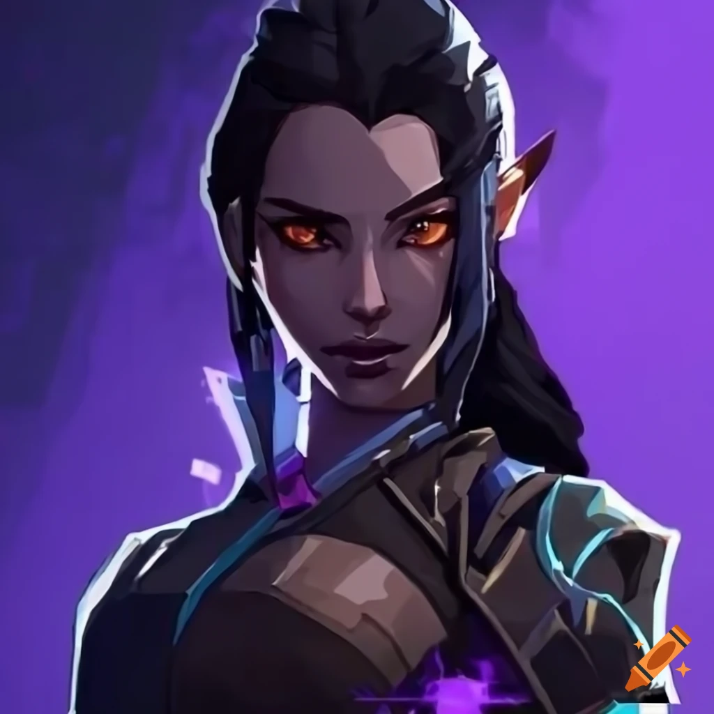 Logo design inspired by the valorant character reyna on Craiyon