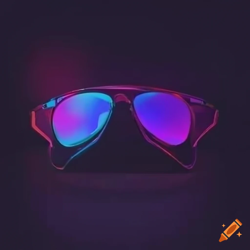 Person wearing cool aviator sunglasses in a synthwave style on Craiyon