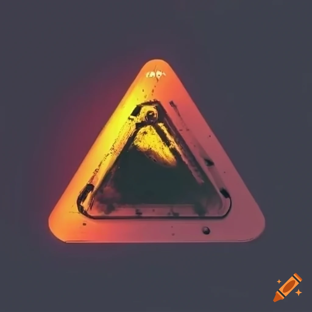 Hazard warning techno track cover on Craiyon