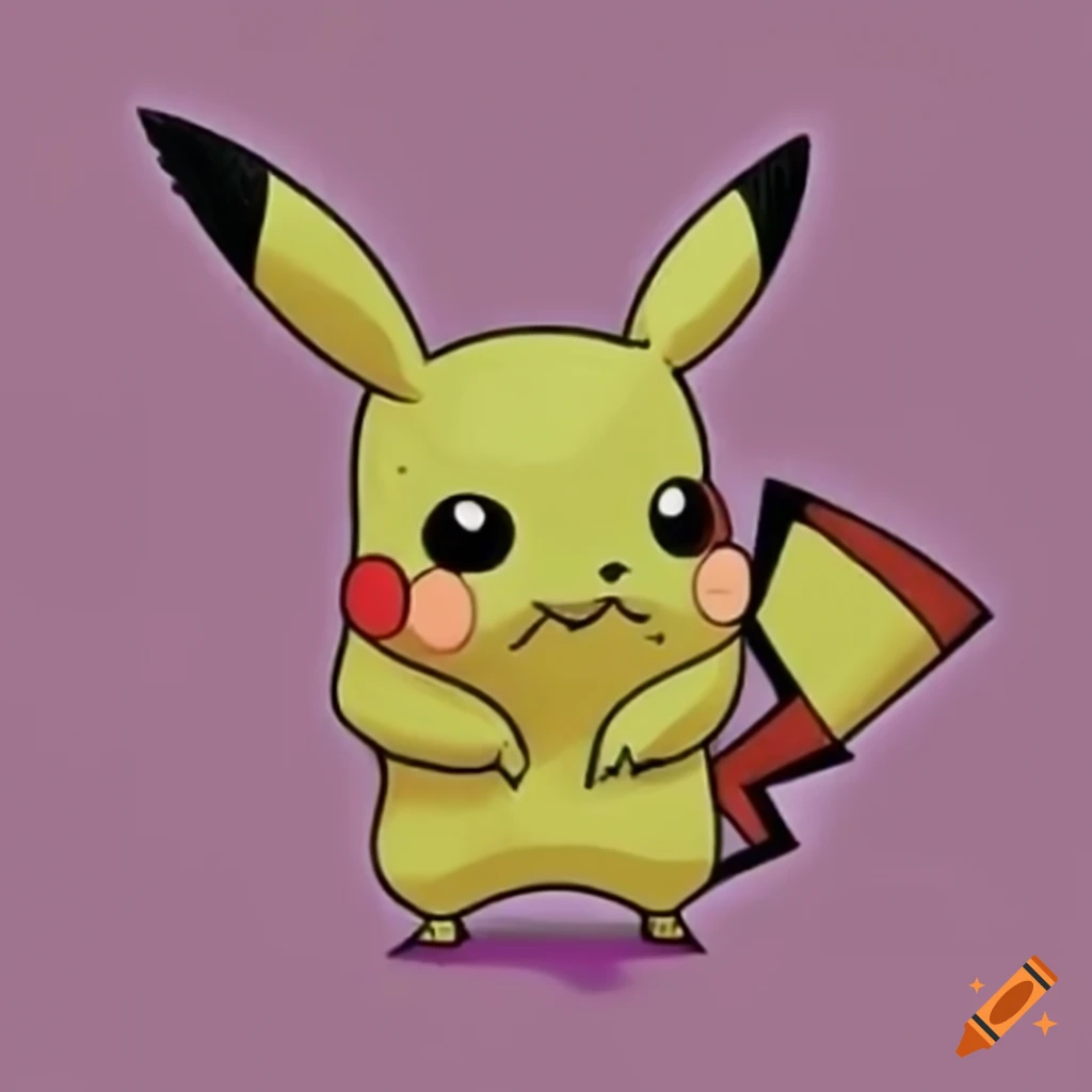 Sketch of pikachu on Craiyon