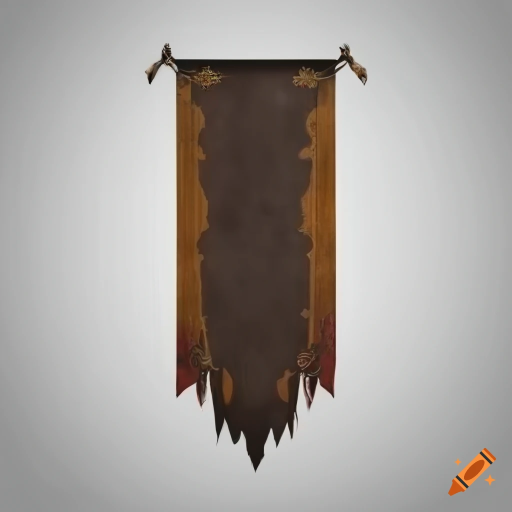 Blank long medieval banner on white background on Craiyon