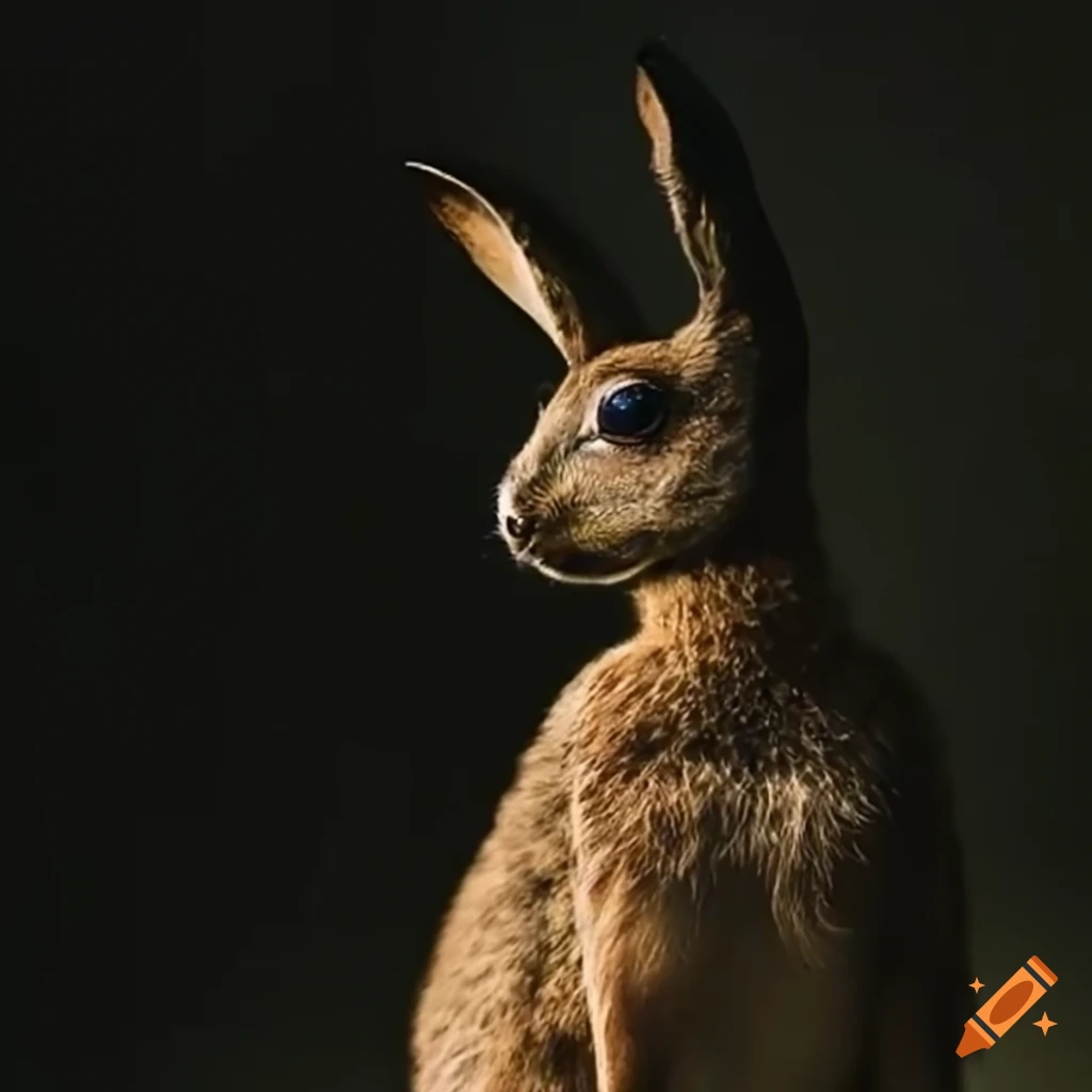 Determined tortoise racing the hare in a fable scene on Craiyon