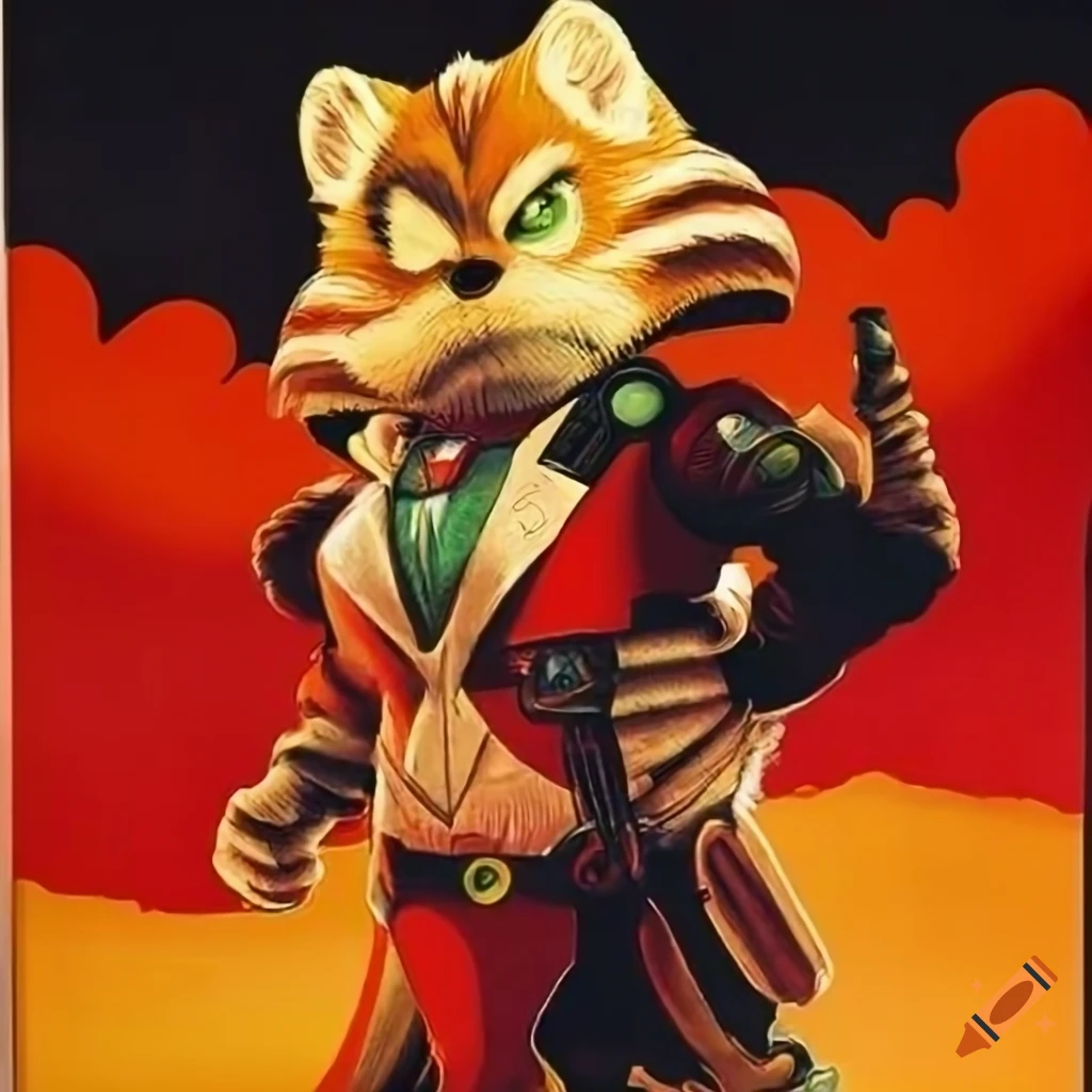 Intricate details of a vintage Star Fox poster on Craiyon