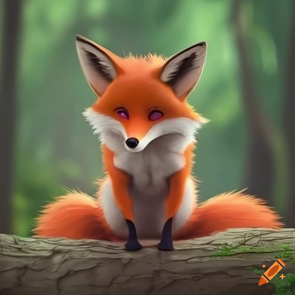 Emotionally introspective fox sitting under a tree lost in thought on ...
