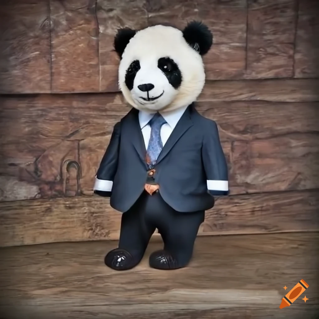 Distinguished panda bear in a suit and tie on Craiyon