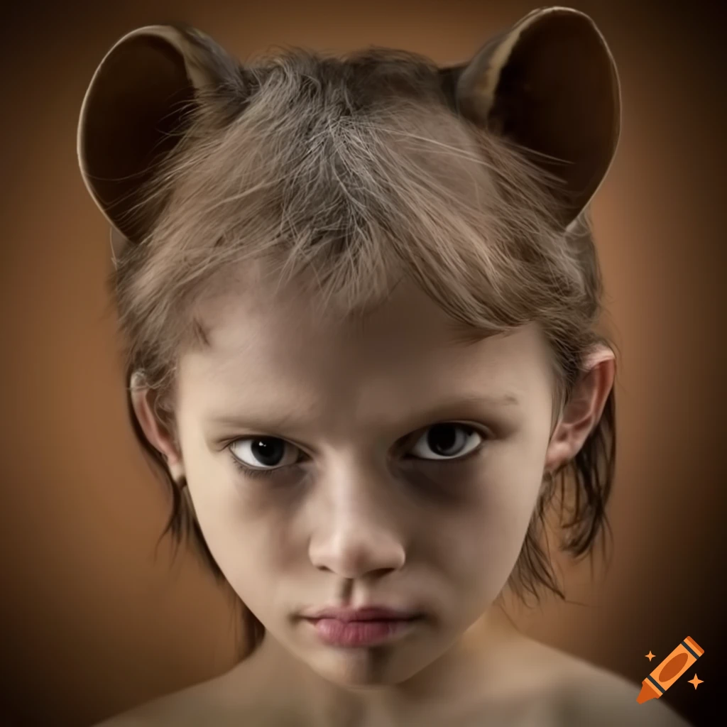 Portraits of humans with mixed mammalian genetics on Craiyon