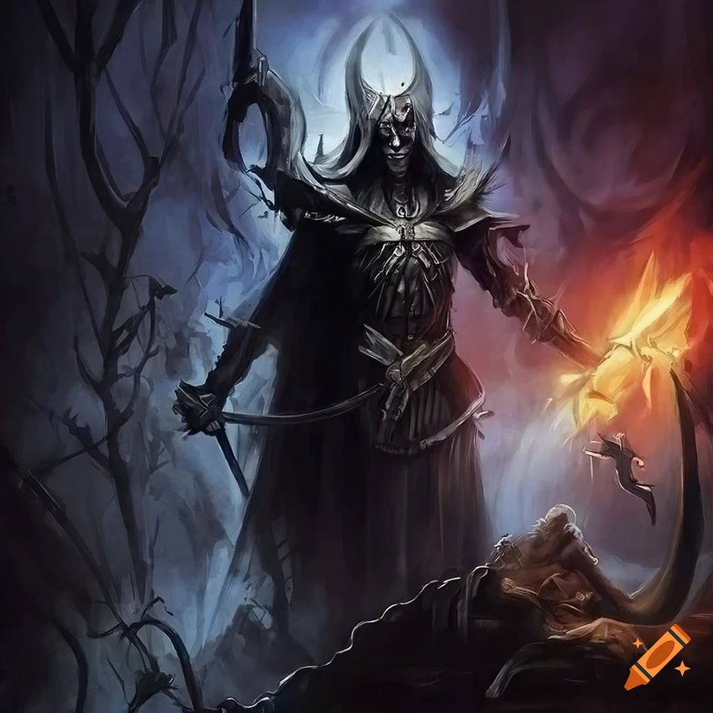 Surreal dark fantasy art by Greg Rutkowski featuring a powerful ...