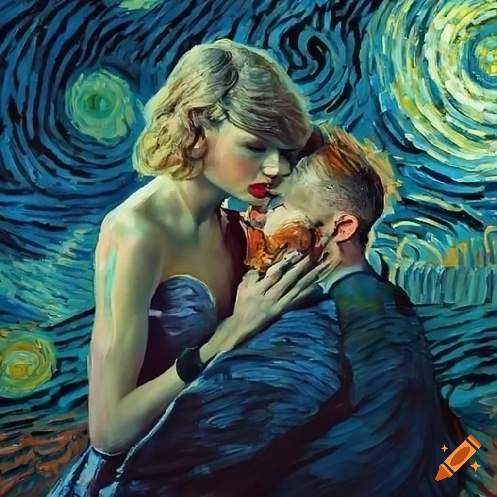 Painting of vincent van gogh and taylor swift on Craiyon