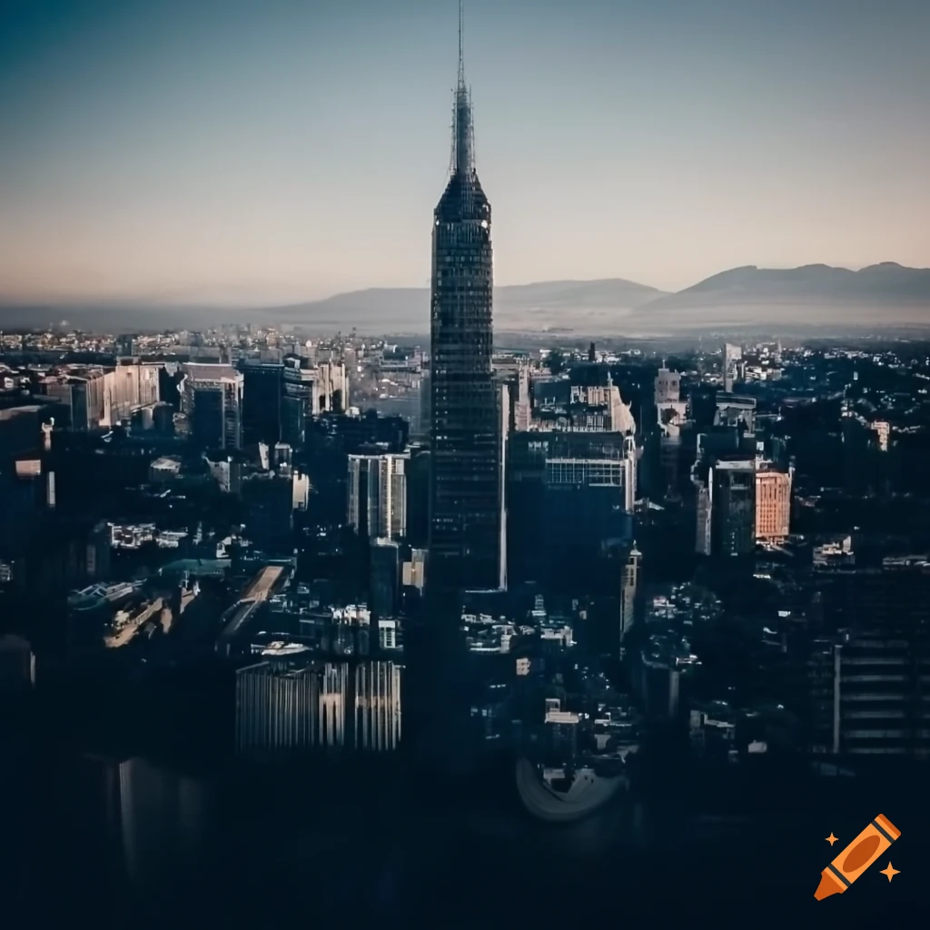 Side view of a cityscape on Craiyon