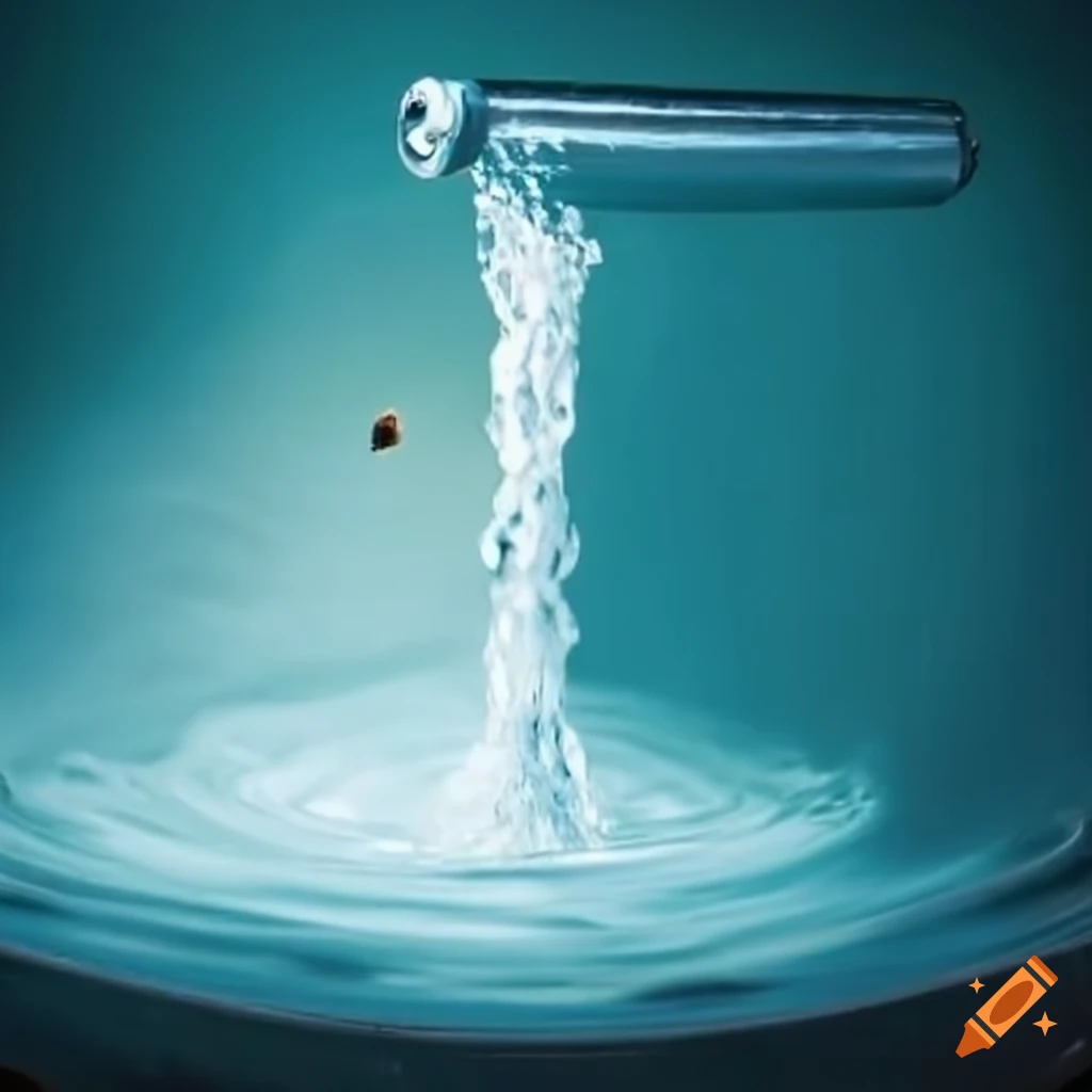 Water flowing through a clear pipe on Craiyon