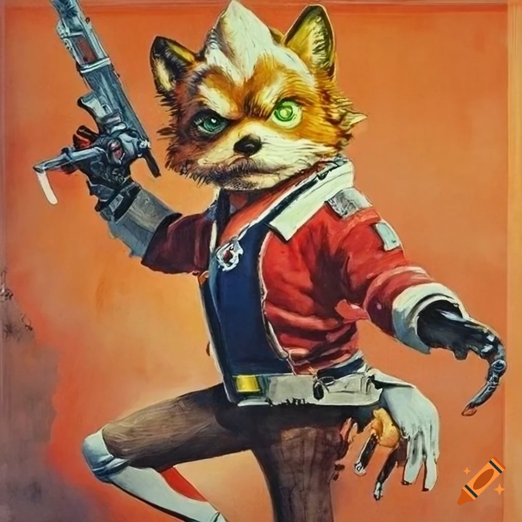 Vintage poster of Star Fox by Norman Rockwell and James Gurney on Craiyon