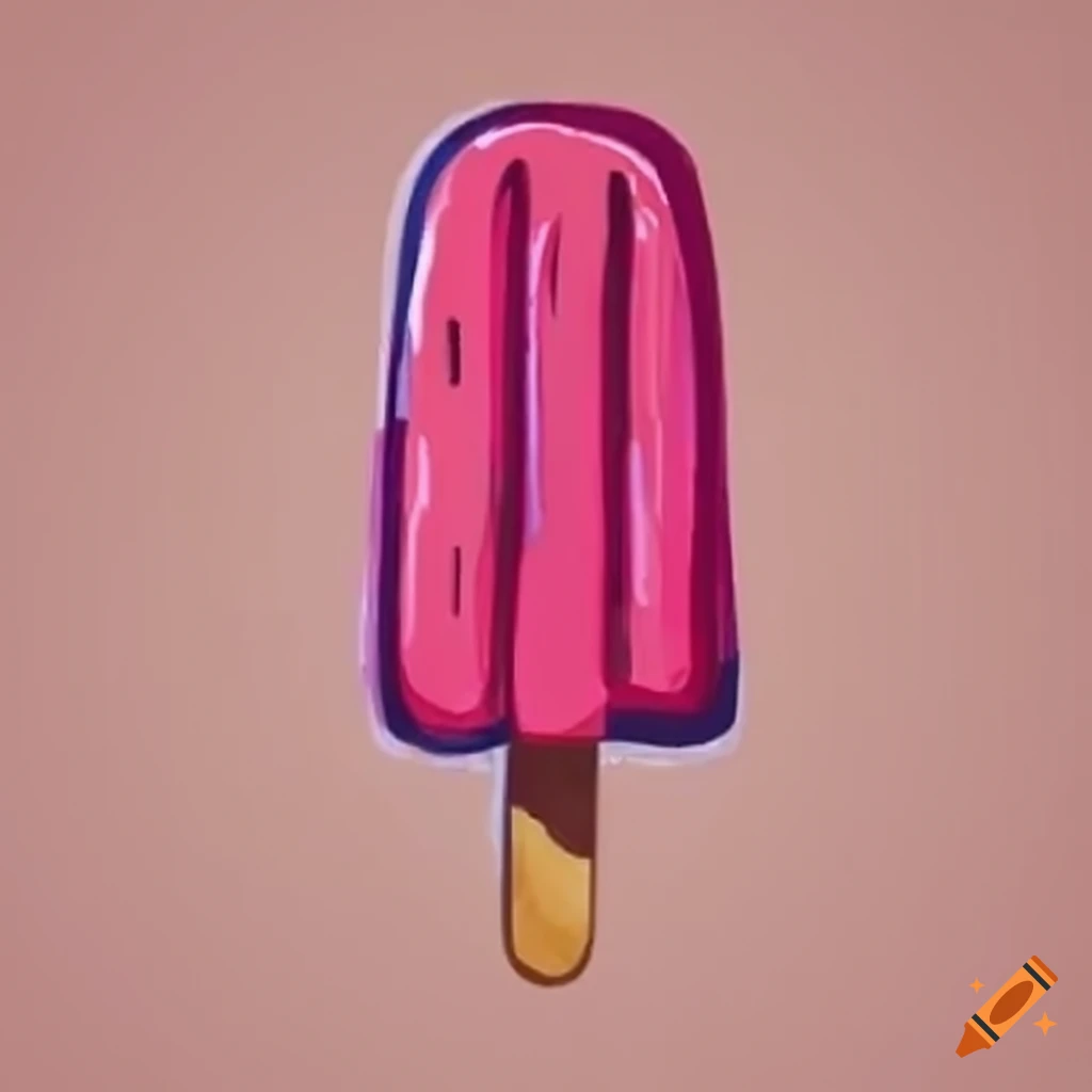 Pink popsicle drawing on Craiyon
