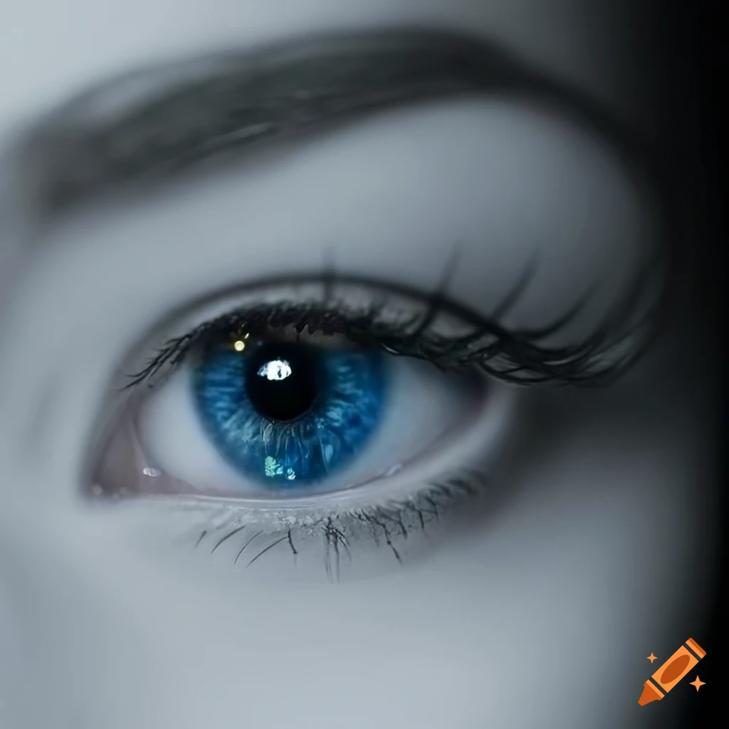 Close-up of a galaxy-inspired eye with starry iris on Craiyon