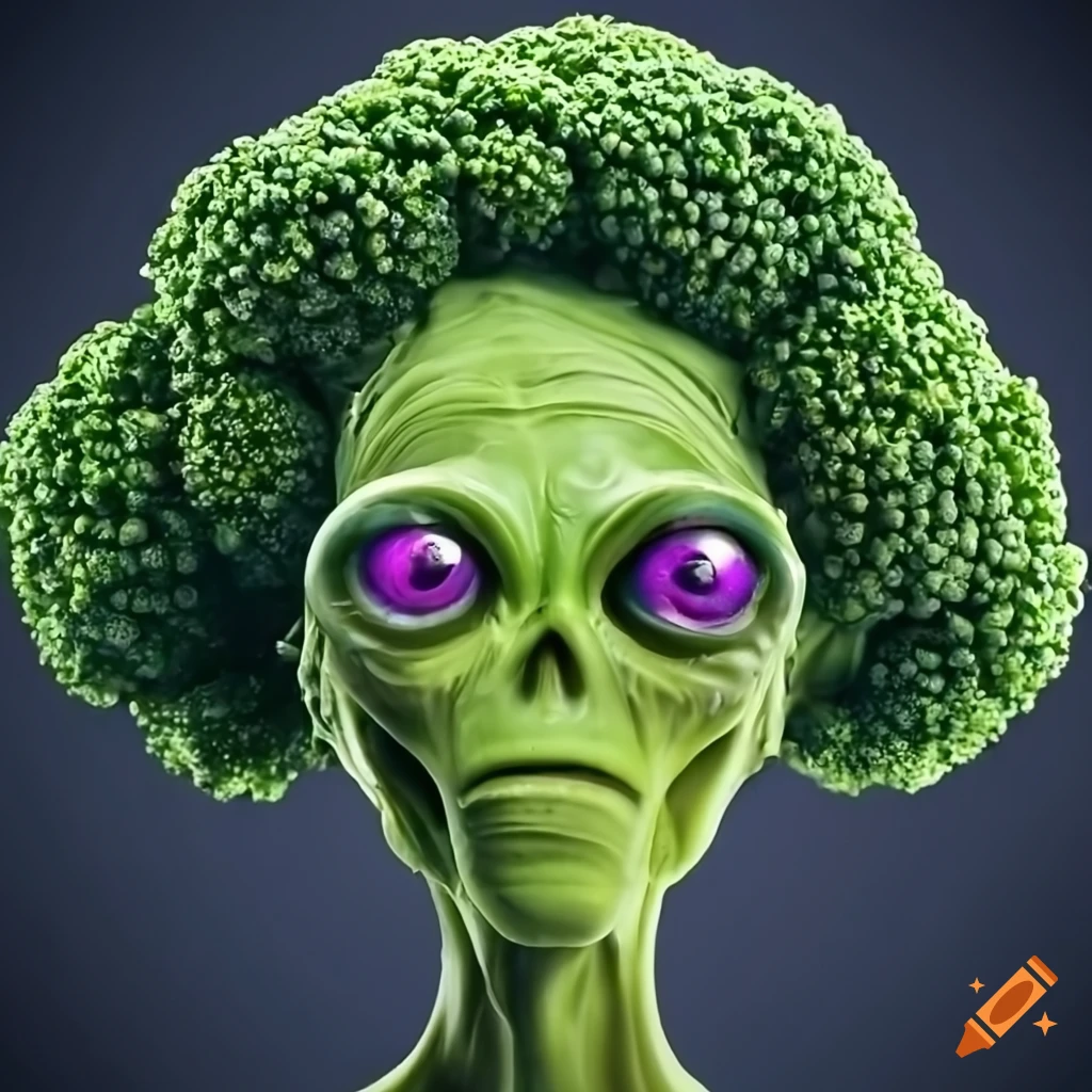 Alien broccoli with unusual eyes on Craiyon