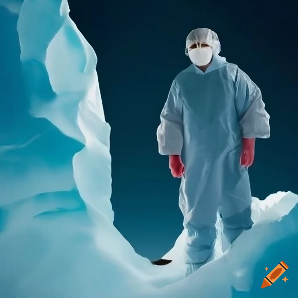 Male Norwegian nurse working in a hospital on an iceberg on Craiyon