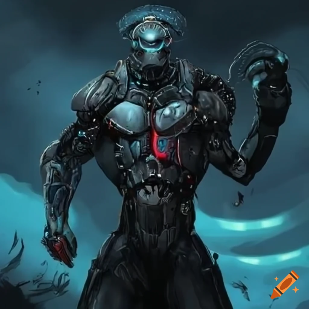 Cyborg in futuristic attire with a dark lord vibe on Craiyon