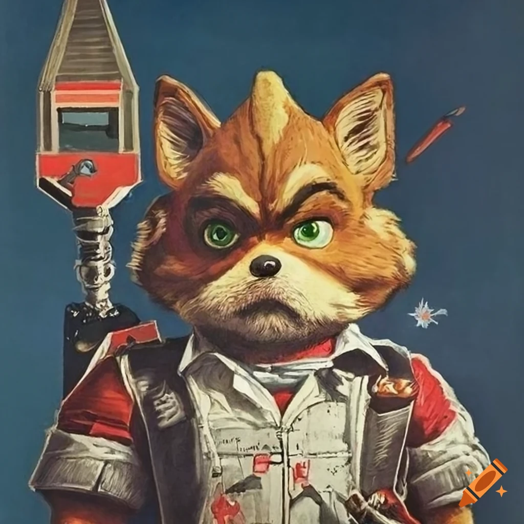 Vintage Star Fox poster by James Gurney Norman Rockwell on Craiyon