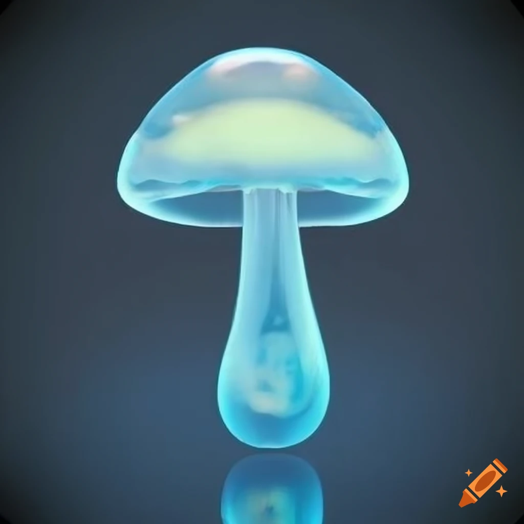 Shiny transparent mushroom on Craiyon