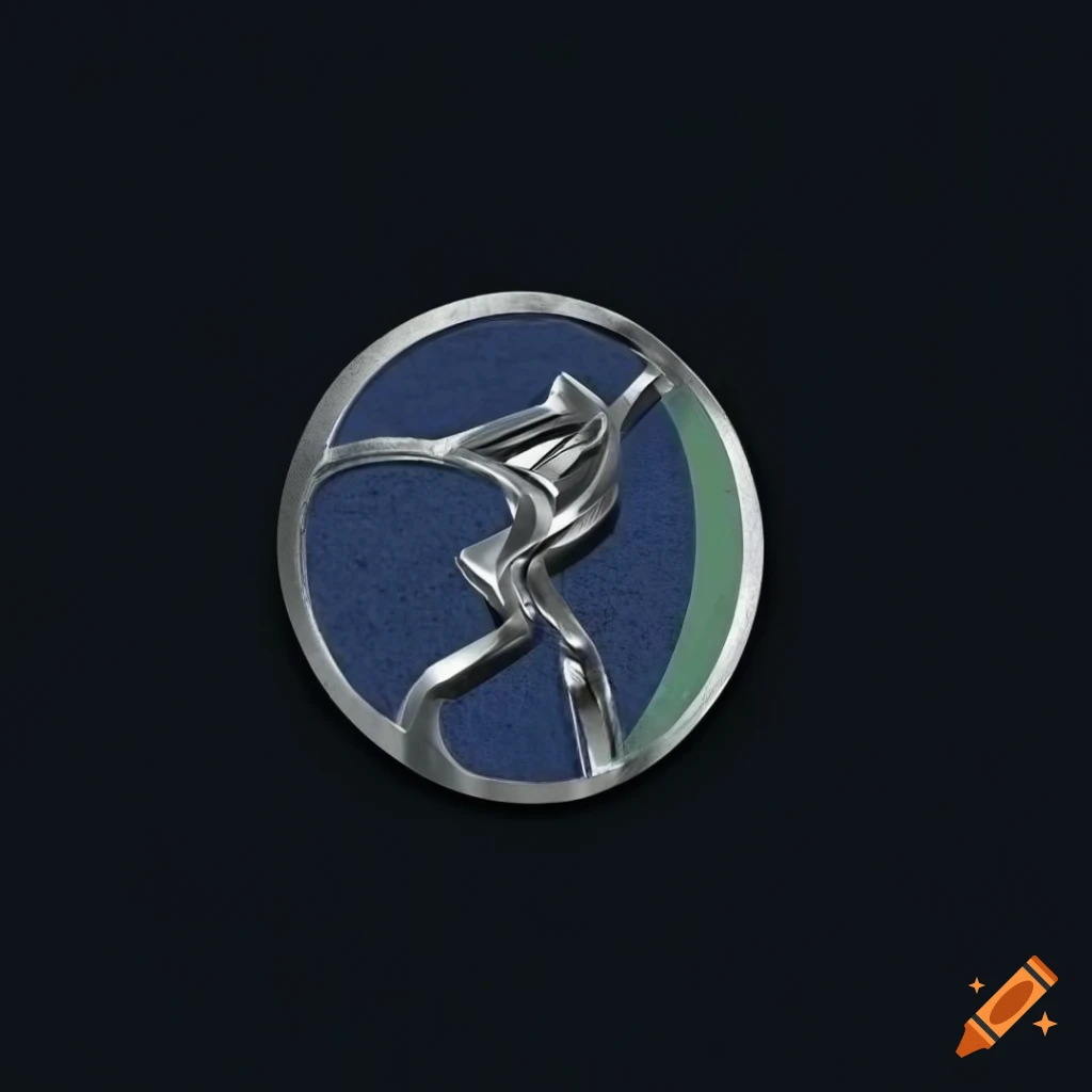 Futuristic athletic logo with track-and-field event items on Craiyon