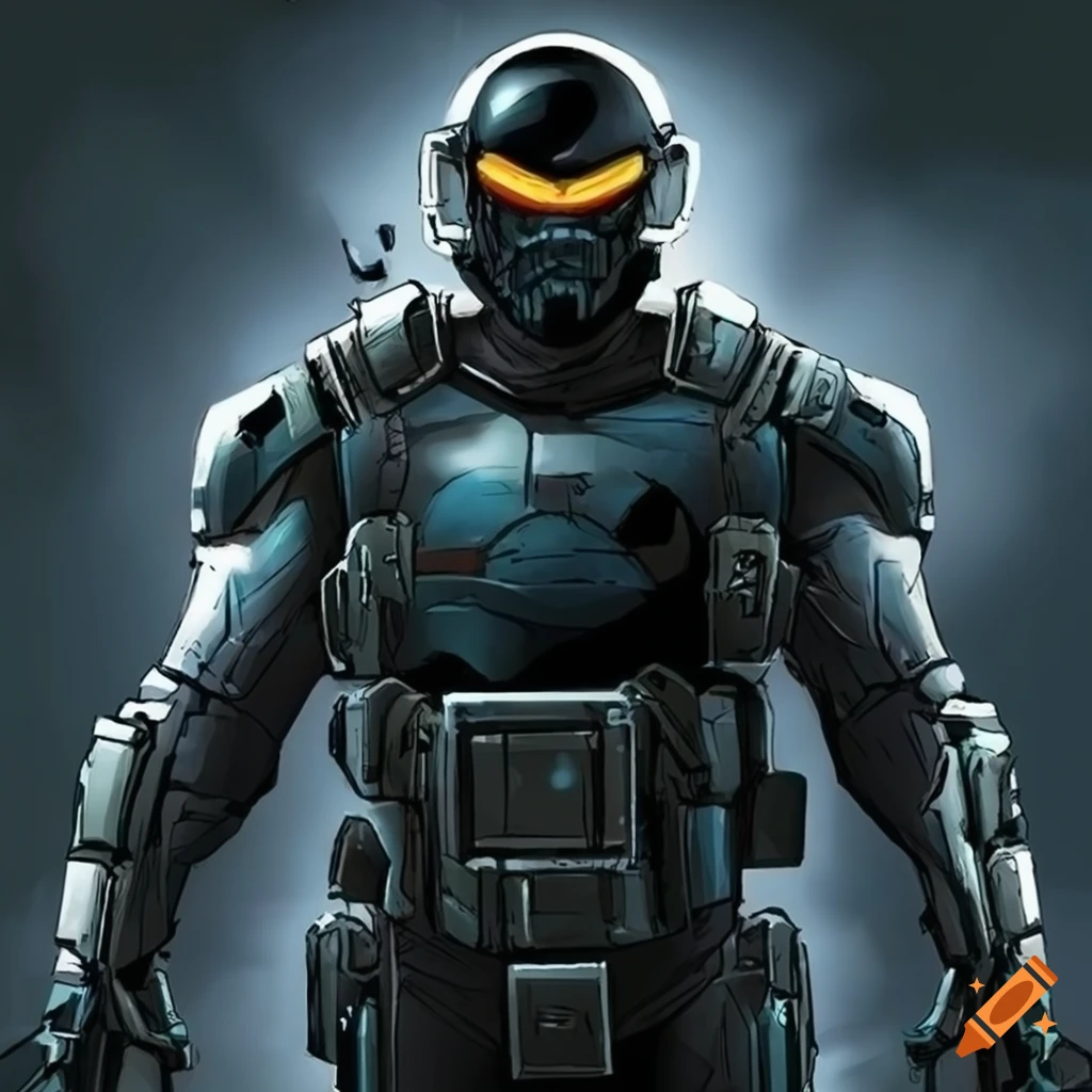 Comic book sci-fi soldier character on Craiyon