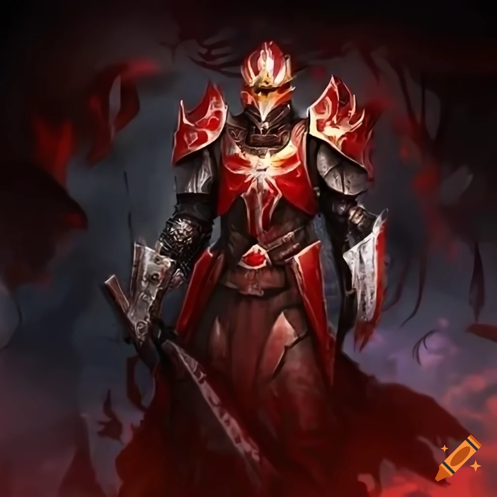 Anime sacred blood holy knight in cleric armor with hammer and shield ...
