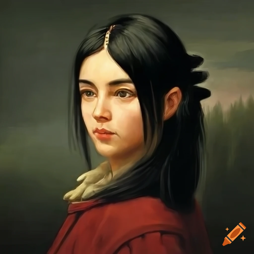 Portrait Of A Beautiful Native American Woman In 19th Century Attire