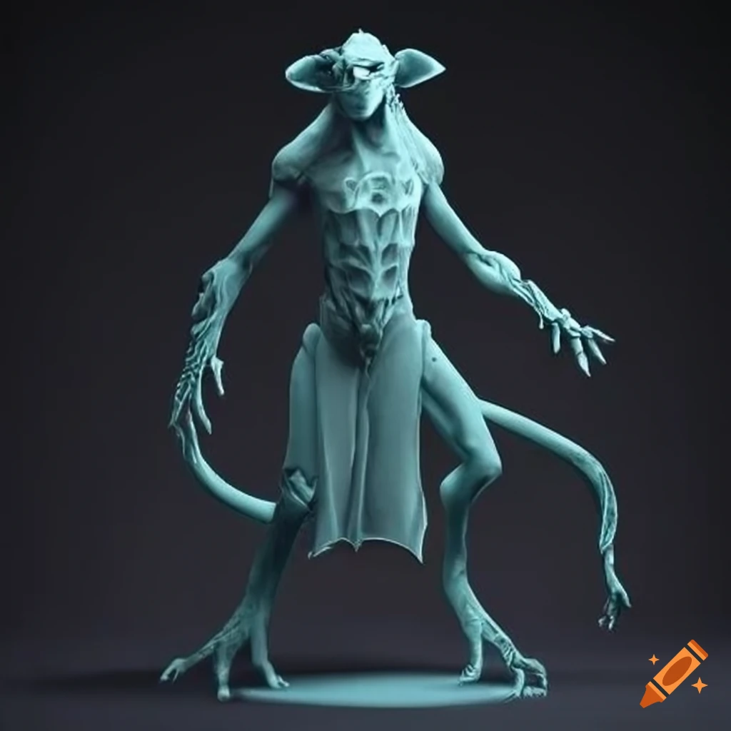 Tall and thin lizard alien sorcerer with bandages on Craiyon