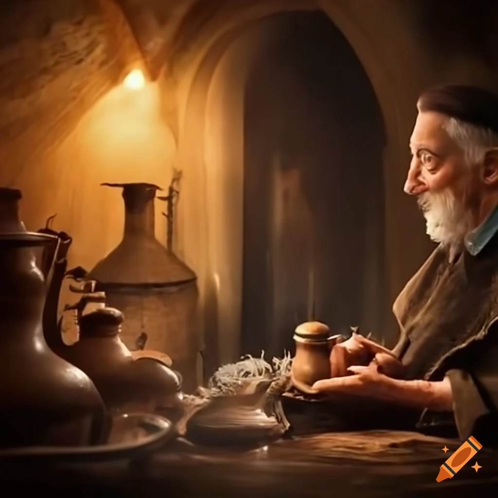 Wizarding professor brewing potions in a serbian lab on Craiyon