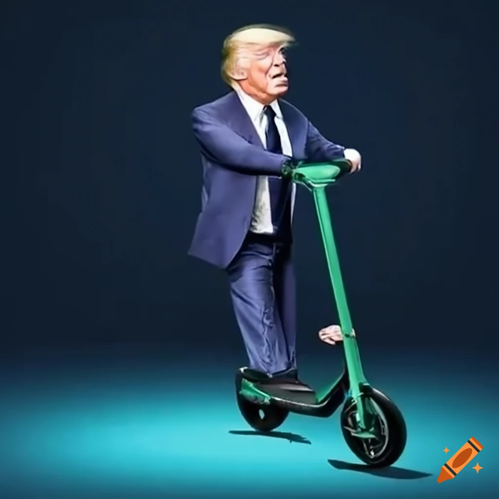 Donald trump on an electric scooter on Craiyon