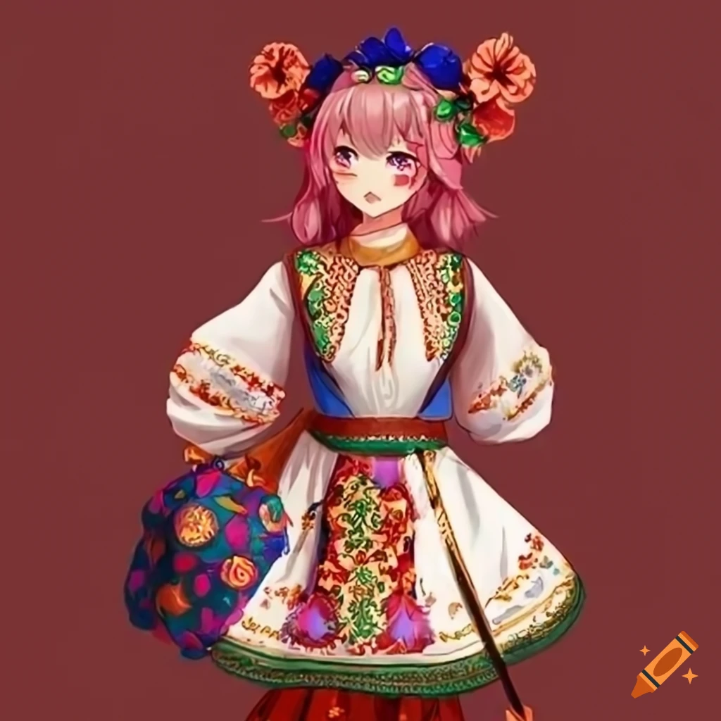 Astolfo in a folk russian outfit on Craiyon