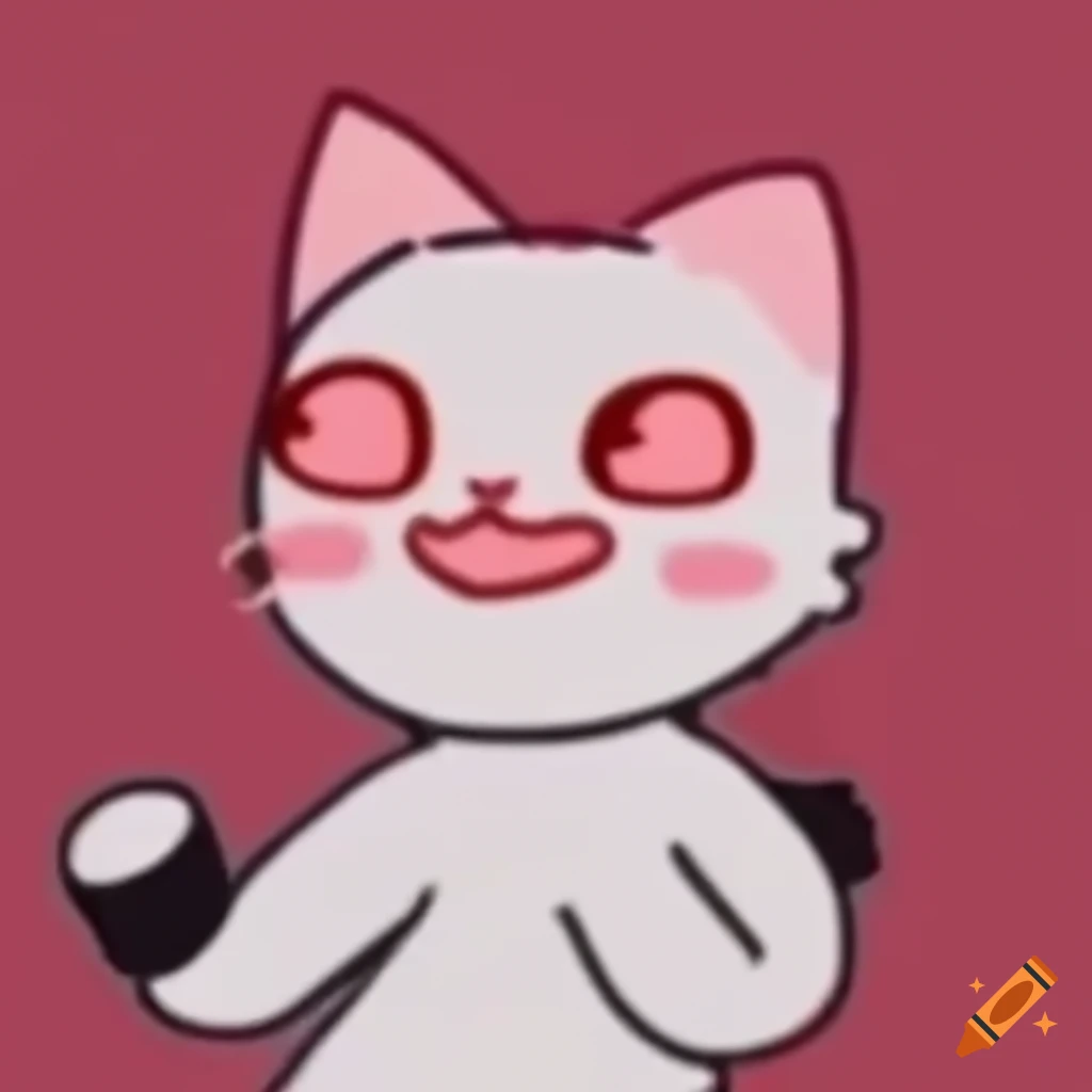 Cartoon cat character, animation meme on Craiyon
