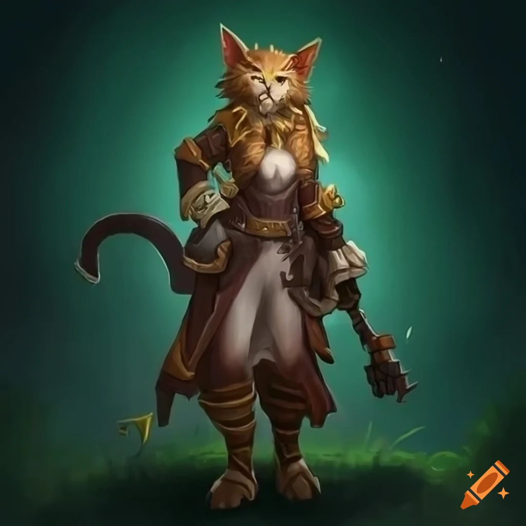 Dnd cat rogue inspired by valeera from world of warcraft on Craiyon