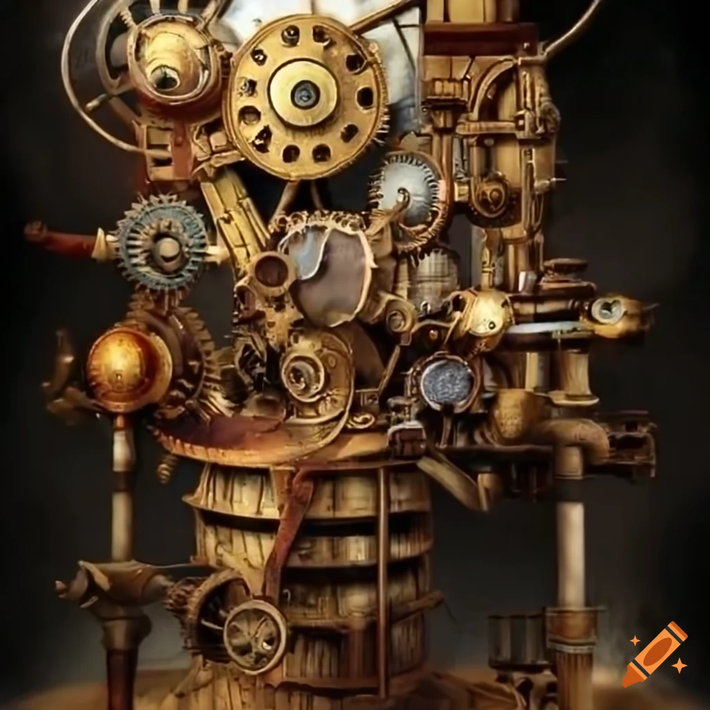 Steampunk machine on Craiyon
