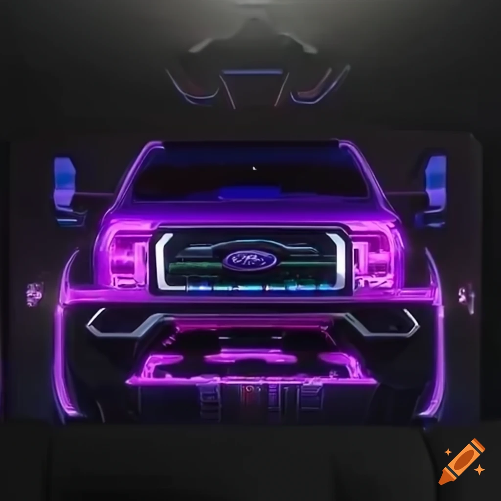 Synthwave luxury ford f-150 rle logo on Craiyon