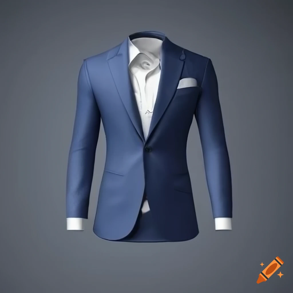 High-fidelity concept design of a navy blue suit shirt for 3D printing ...