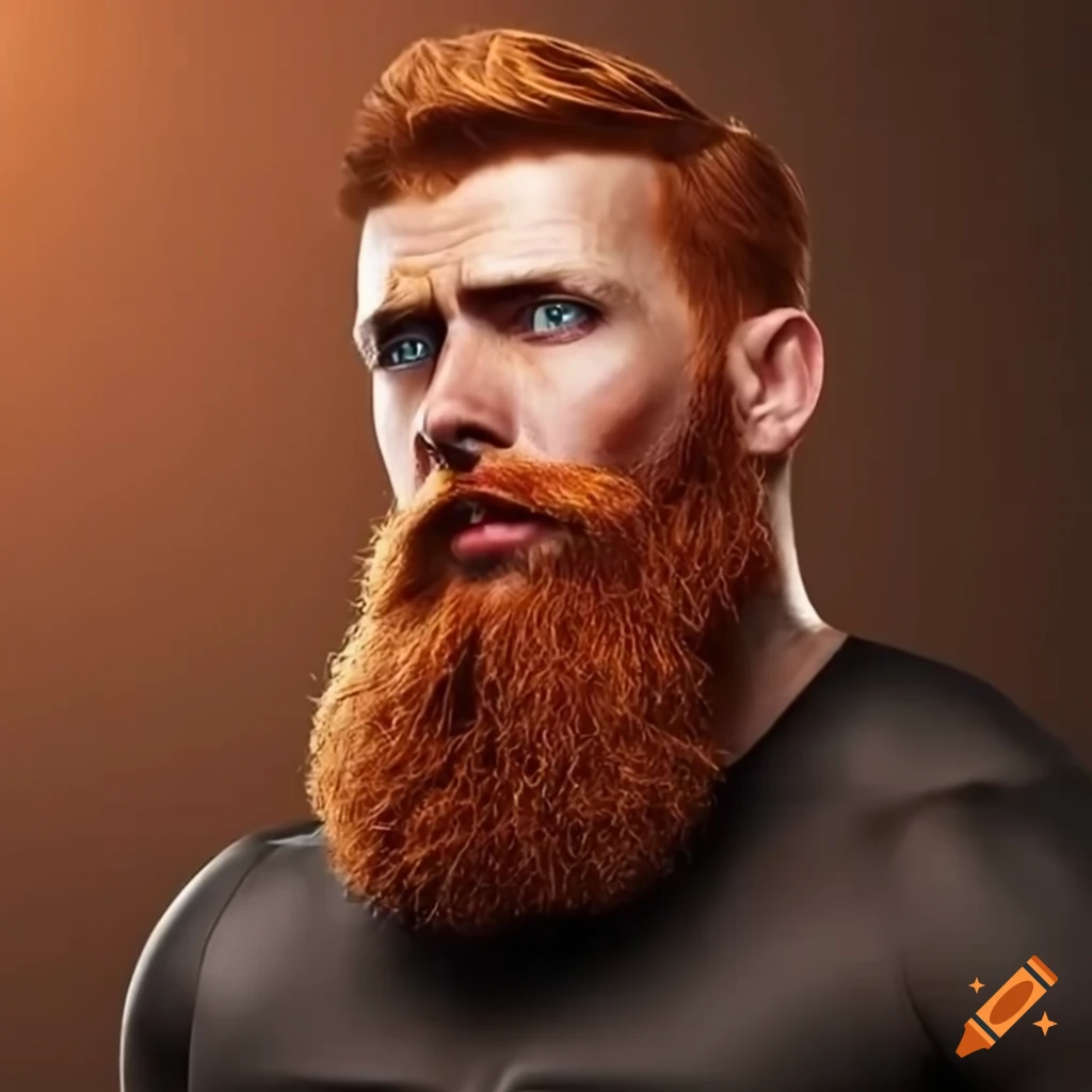 Muscular ginger bearded man on Craiyon