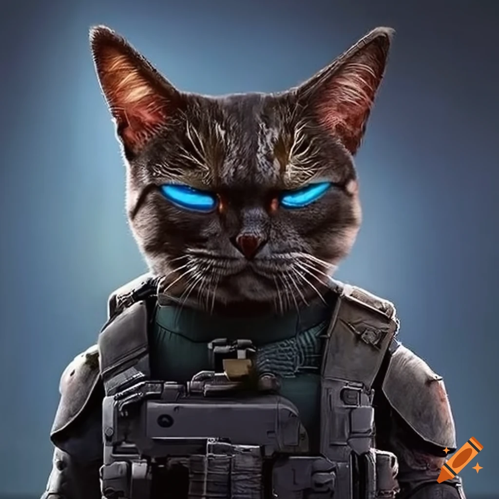 Cat soldier from the future on Craiyon