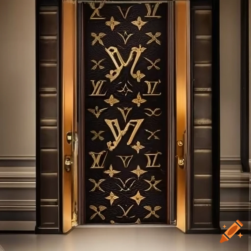 Louis Vuitton elegant luxury metal pivot door on Craiyon