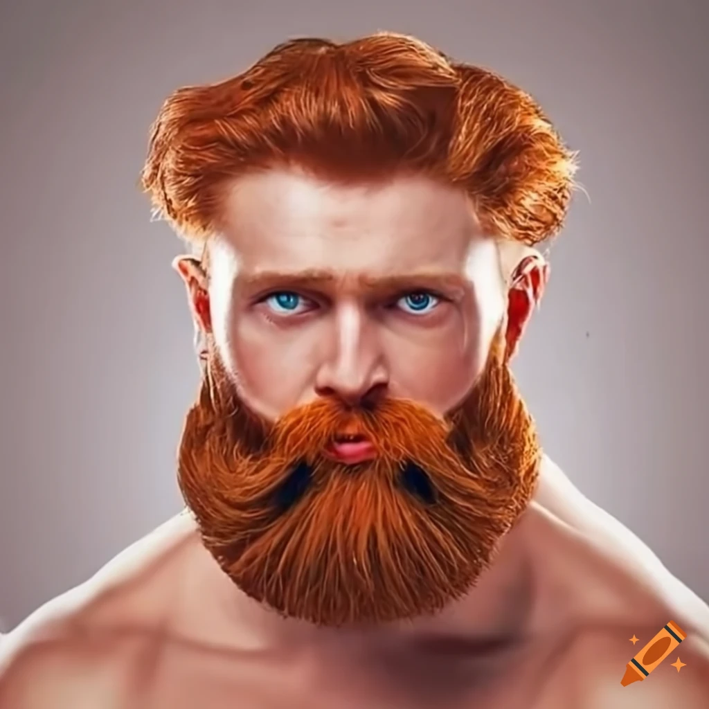Muscular ginger bearded man on Craiyon