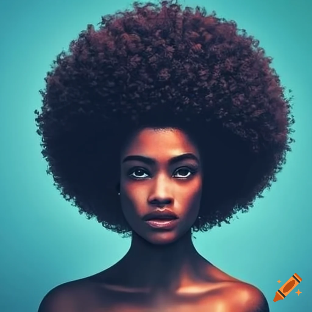 Person with an afro hairstyle on Craiyon