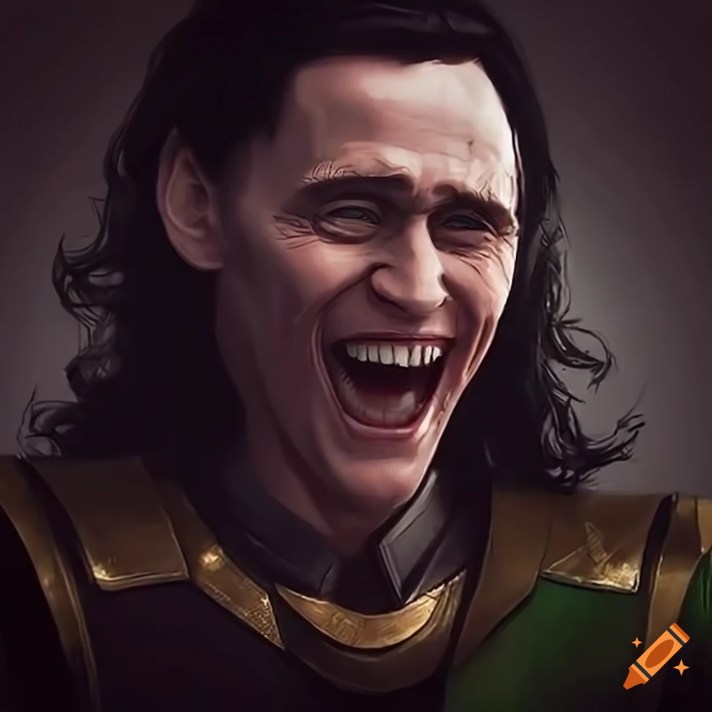 Loki laughing on Craiyon
