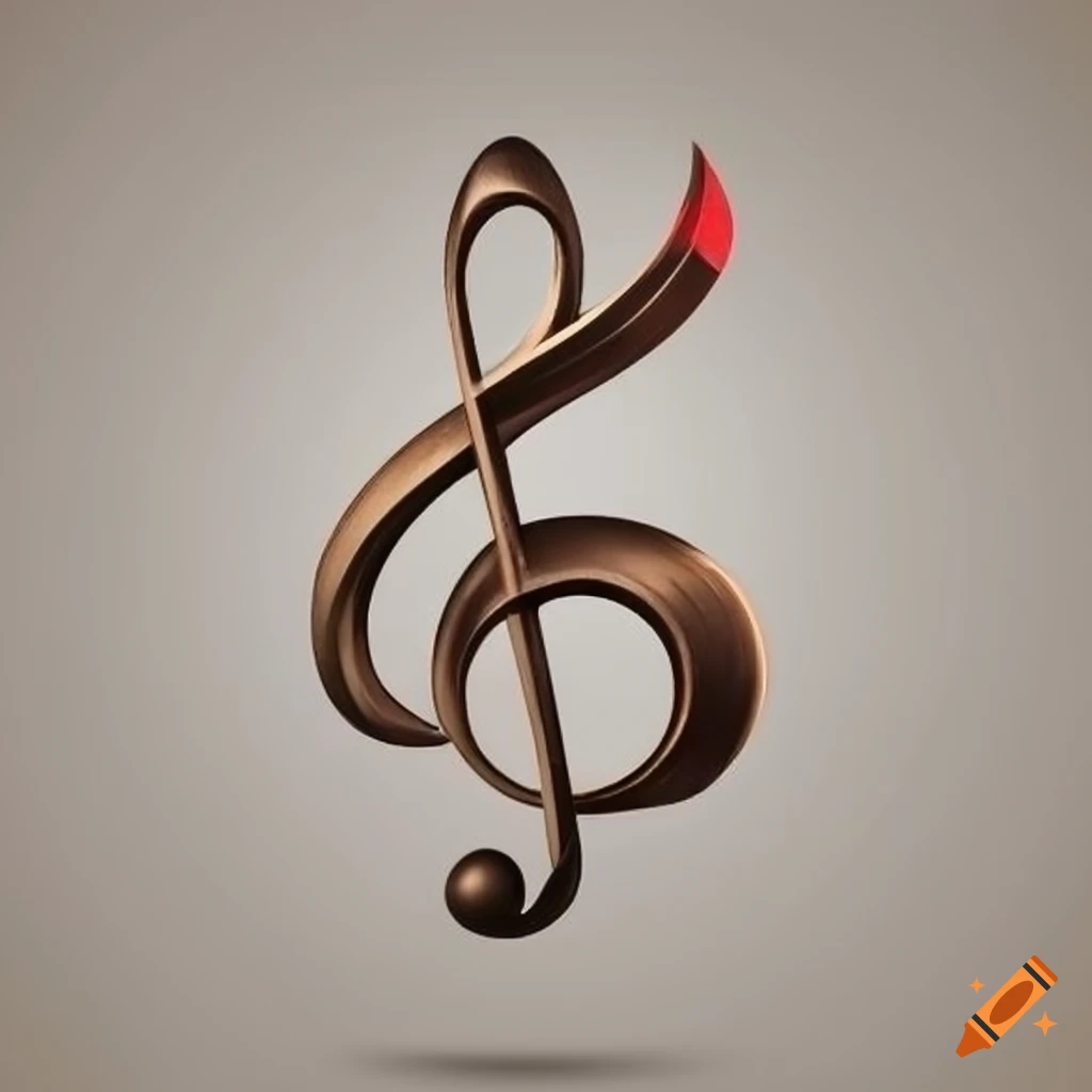 Treble clef with cross logo on Craiyon