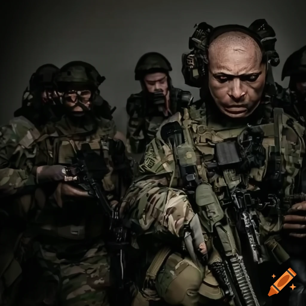 Military operative in action on Craiyon